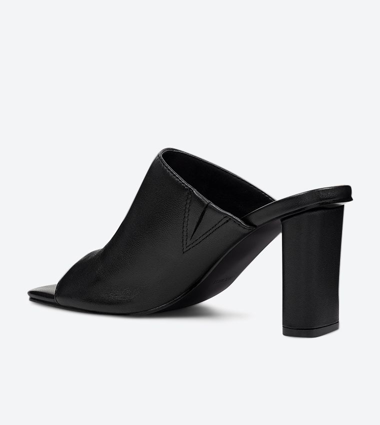 Buy Nine West Liza Square Toe Open Back Mules Black In Black ...