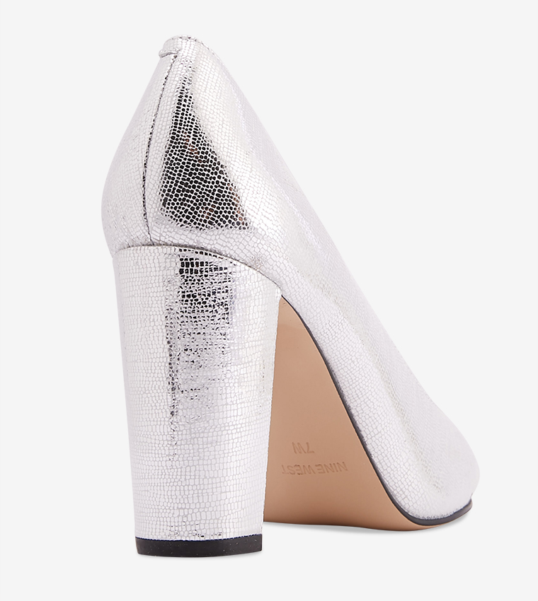 Buy Nine West Pointed Toe High Heel Pumps Silver In Silver | 6thStreet Qatar