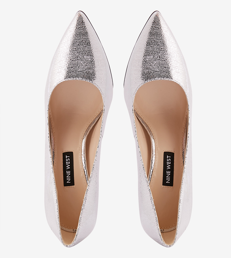 Buy Nine West Pointed Toe High Heel Pumps Silver In Silver | 6thStreet Qatar