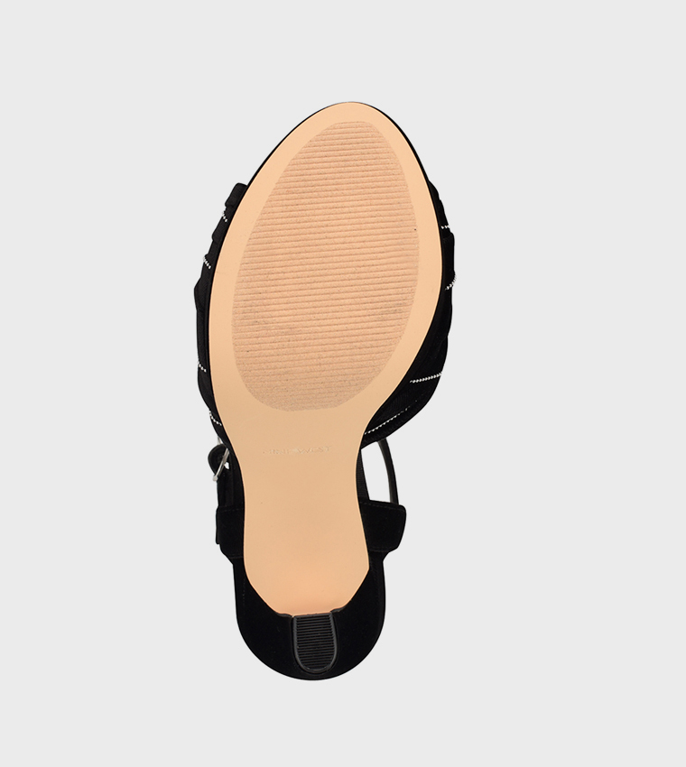 Buy Nine West WINNE Knot Detail Platform Heel Sandals In Black ...