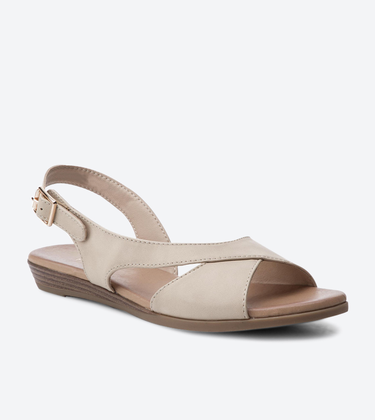 Buy Jenny Fairy @ CCC Slingback Buckle Closure Round Toe Sandals Beige ...