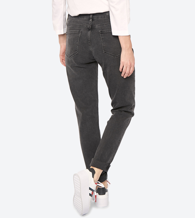 Buy Tommy Hilfiger 5 Pocket Zip Fly Venice Esther Jeans Grey In Grey ...