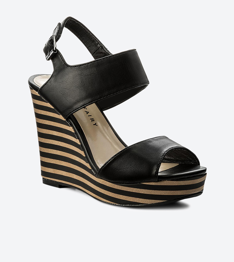 Buy Jenny Fairy @ CCC Slingback Buckle Closure Striped Wedge Heel ...
