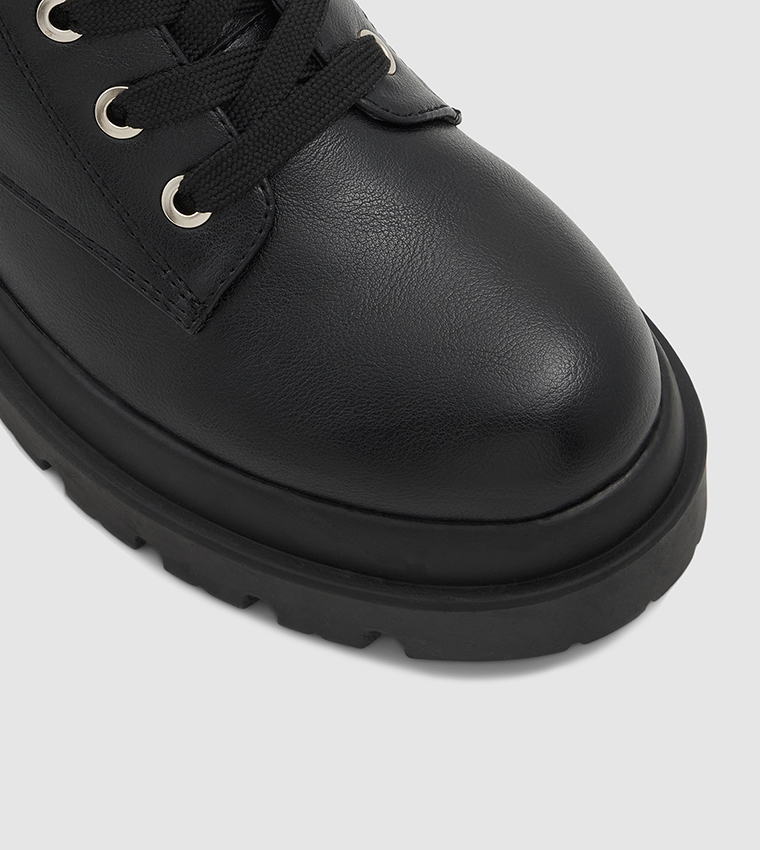 Buy Call It Spring Xenia Low Heel Round Block Boots In Black ...