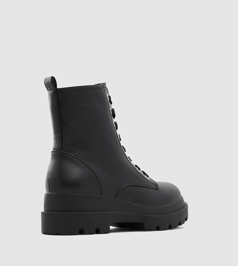 Buy Call It Spring Xenia Low Heel Round Block Boots In Black ...