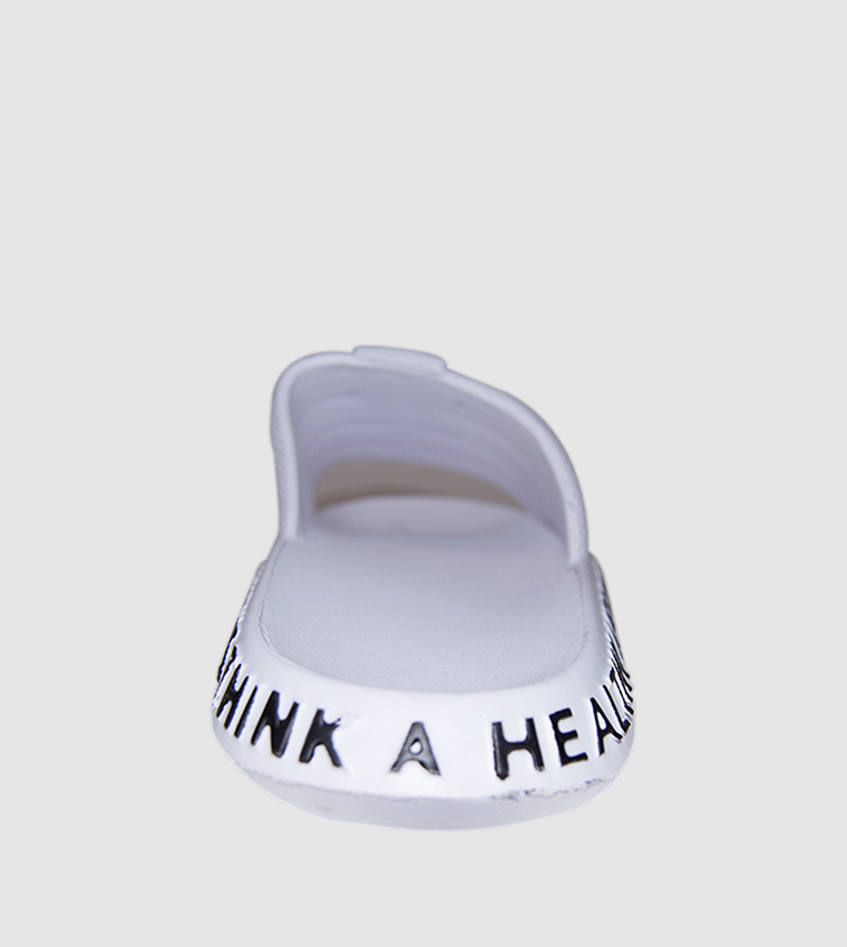 Buy Nester Soft Comfort Textured Slides In White | 6thstreet Saudi Arabia