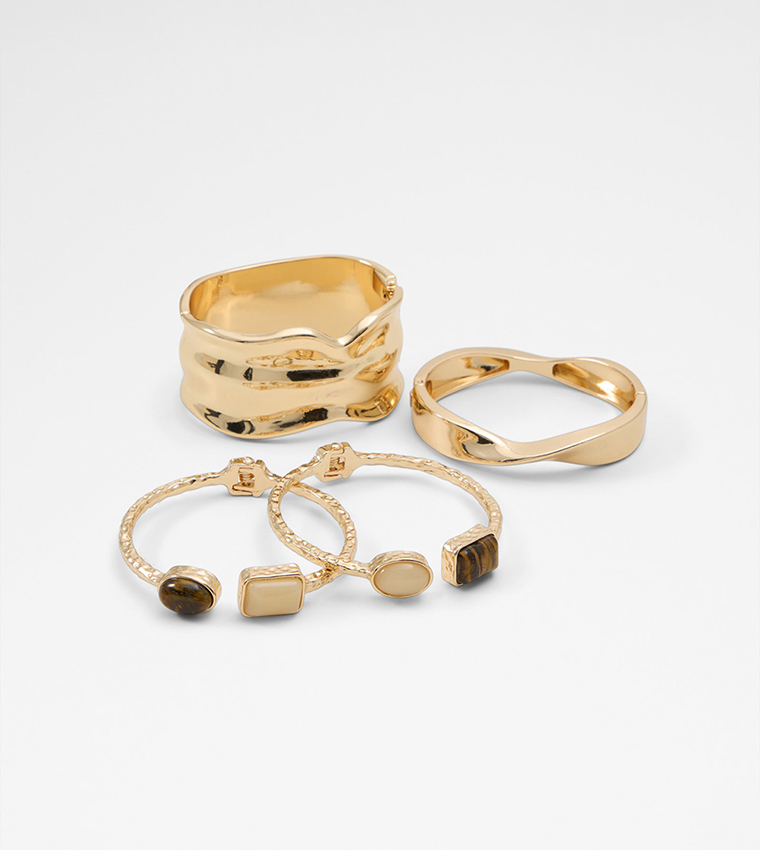 Buy Aldo Accessories ZARAYA 4 Pack Gold Tone Bangles In Gold ...