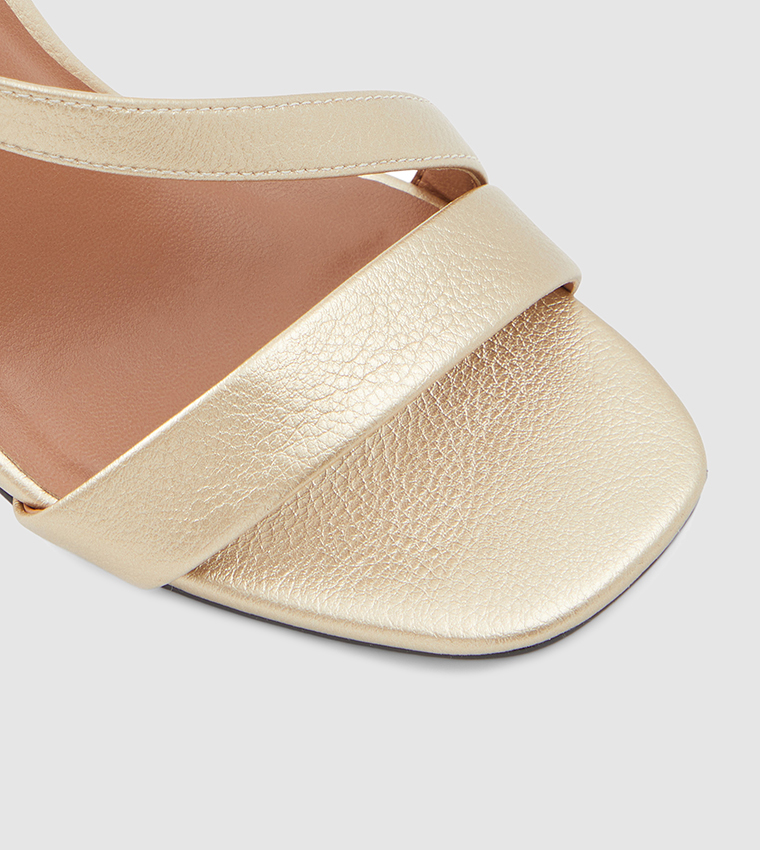 Buy Call It Spring Zariah High Heel Square Cone Sandals In Gold ...