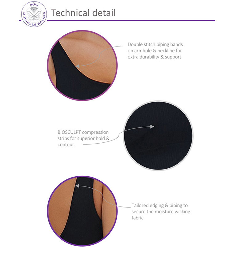 Buy Mimi By Michelle Salins Serenity Rib Sports Bra With BIOSCULPT ...